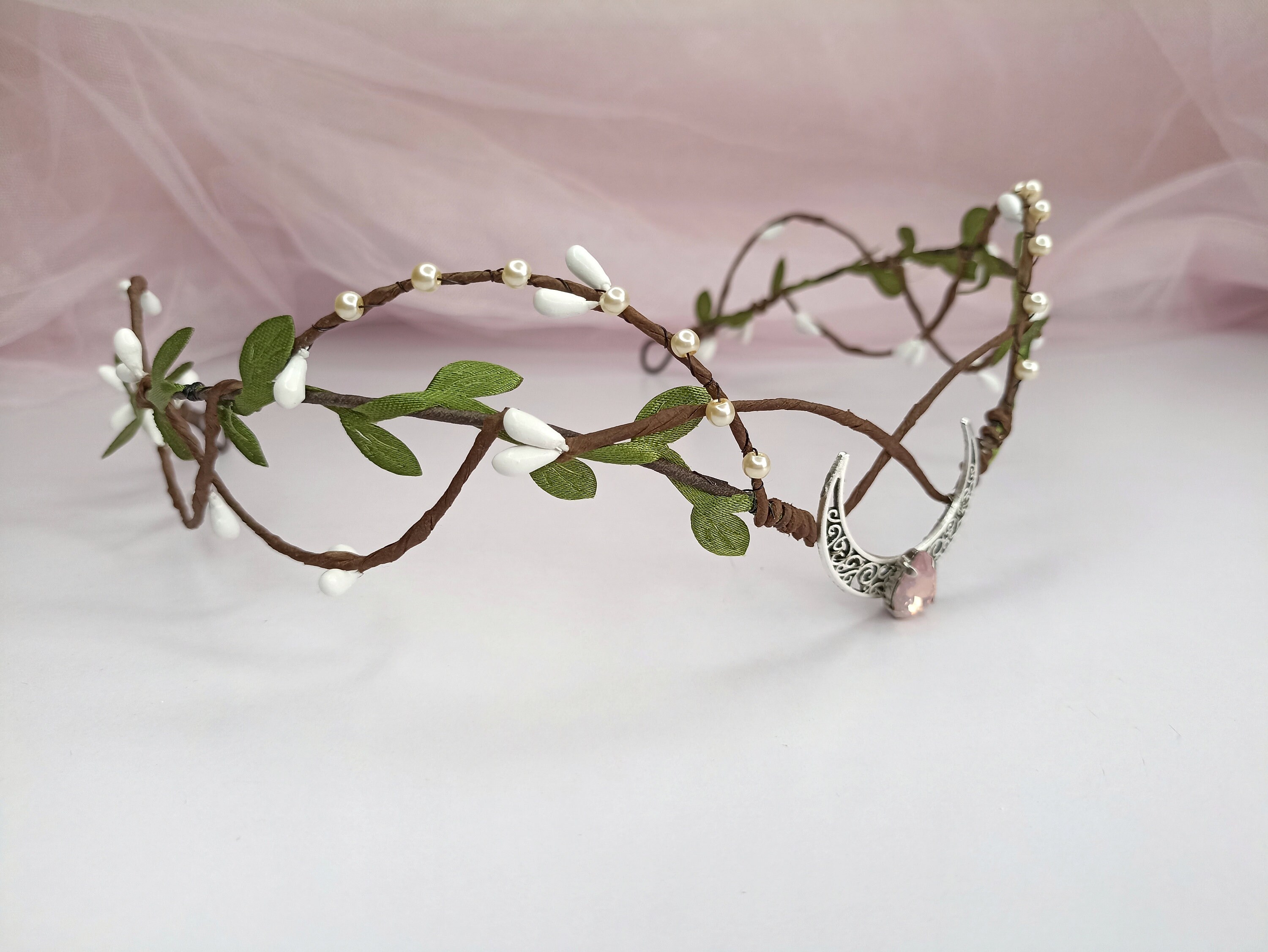 Woodland Elf Crown Moon Tiara Elven Circlet Elven Fairy | Etsy