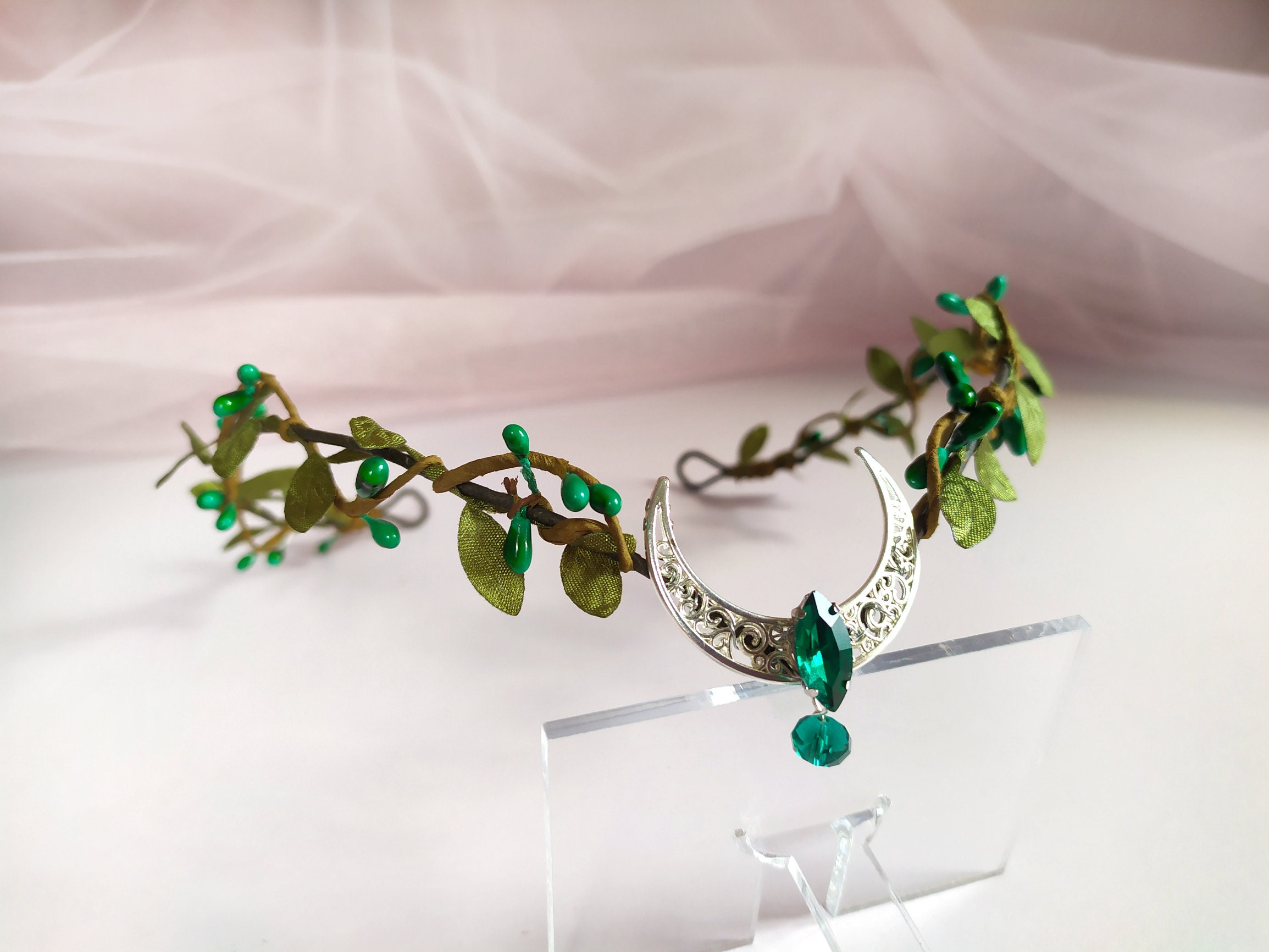 Moon crown Elf fairy crown Moon tiara Woodland elven circlet | Etsy
