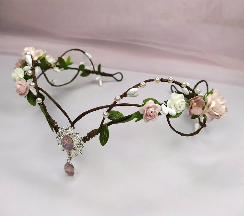 Blush Pink Elf Crown Elven Fairy Crown Elf Tiara Elven Circlet | Etsy