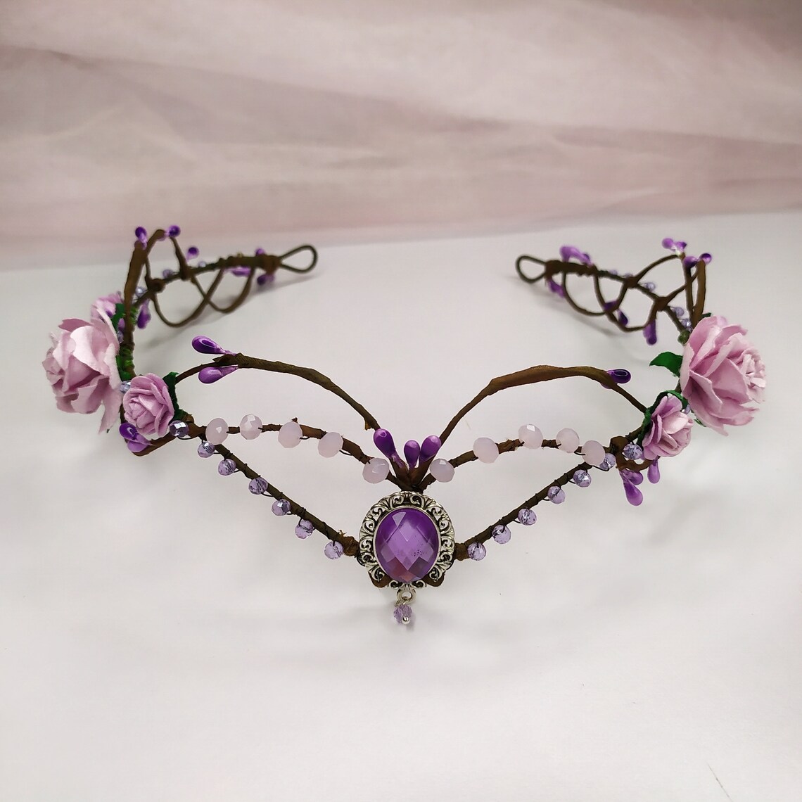 Purple Elf Crown Elven Fairy Crown Lilas Elven Headpiece - Etsy