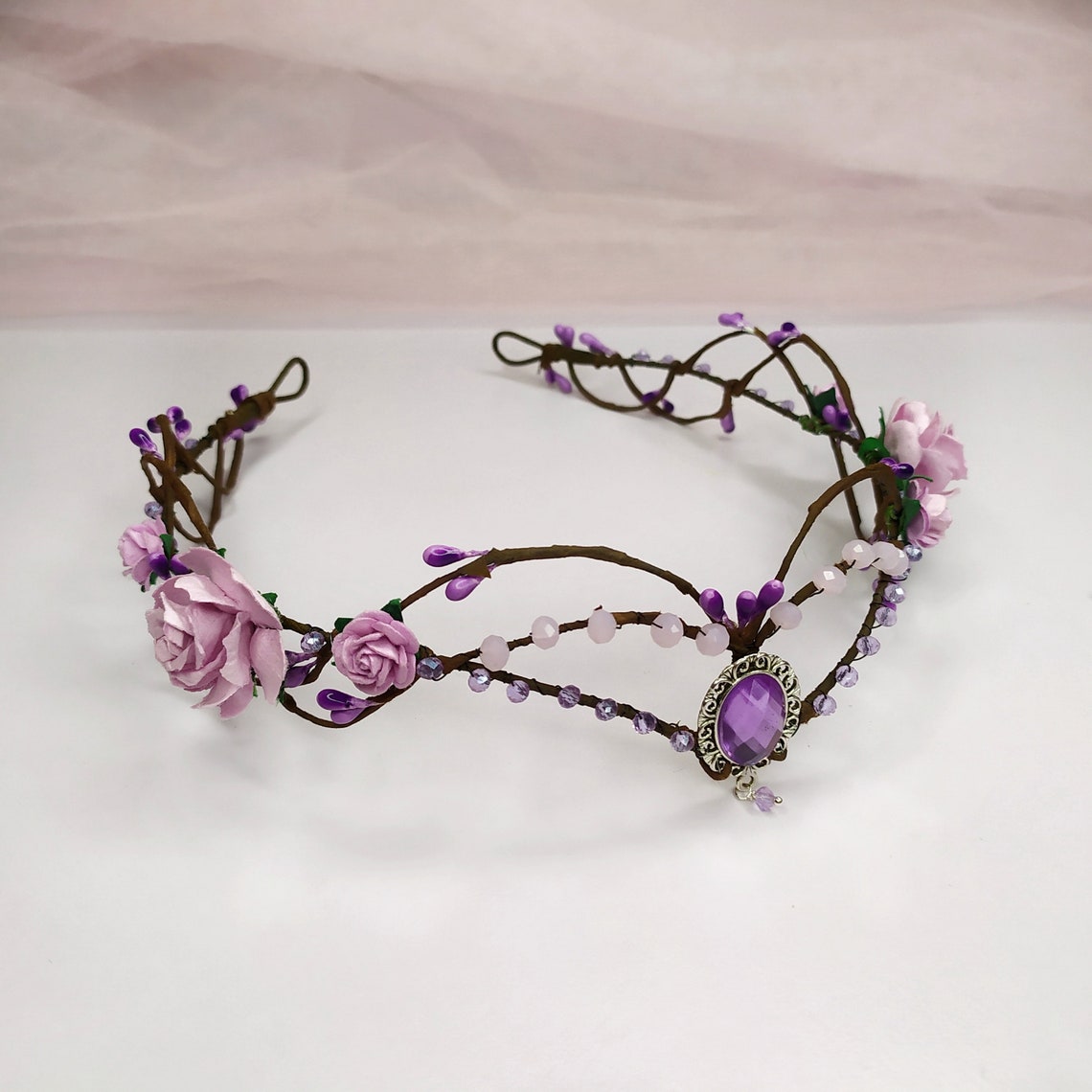 Purple Elf Crown Elven Fairy Crown Lilas Elven Headpiece - Etsy