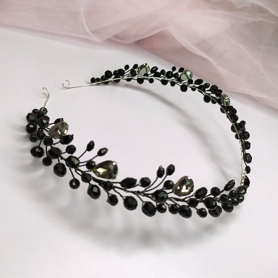 Black Elf Crown Goth Crown Wedding Elven Wedding Circlet Fairy - Etsy