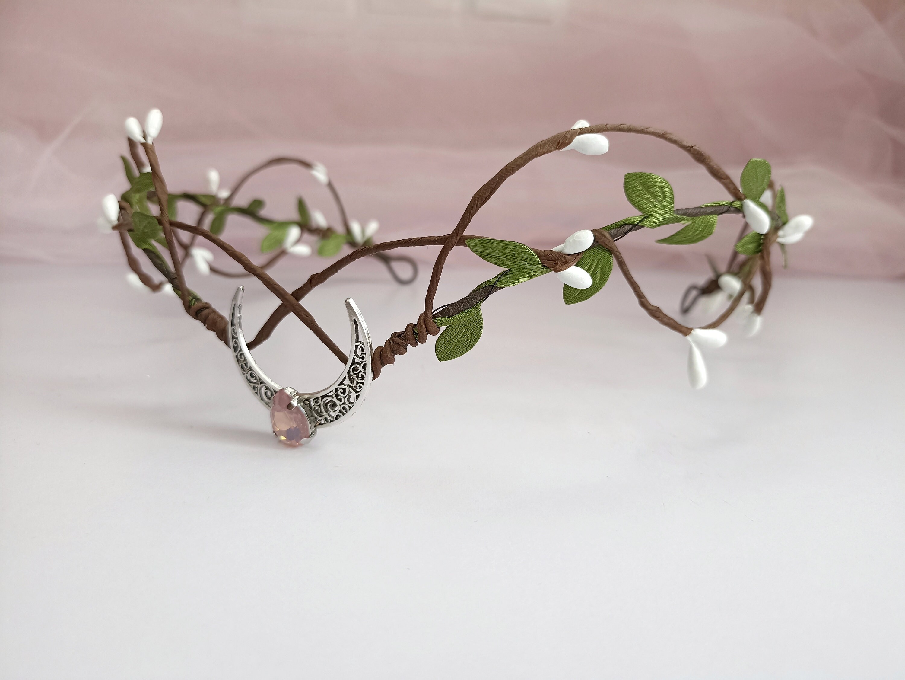 Woodland Elf Crown Moon Tiara Elven Circlet Elven Fairy | Etsy