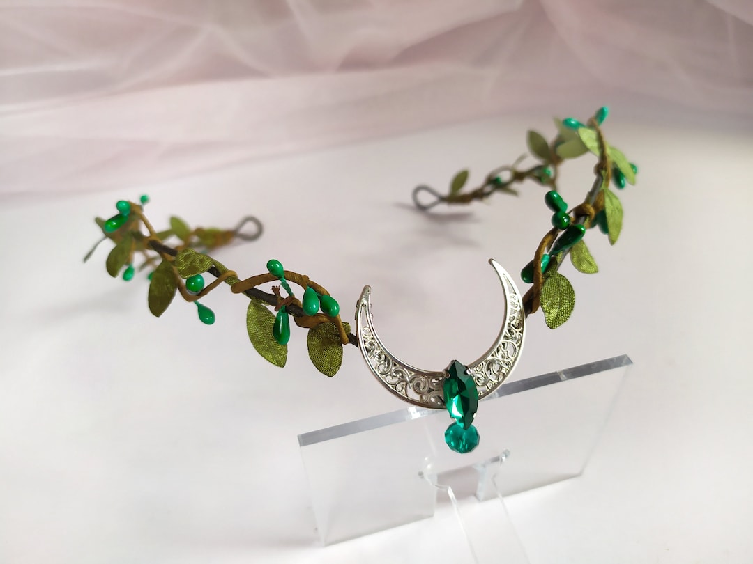 Moon Crown Elf Fairy Crown Moon Tiara Woodland Elven Circlet Moon ...