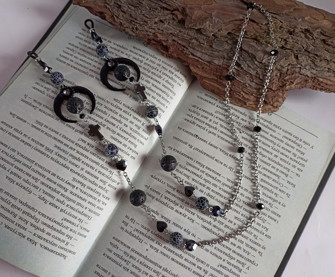 Glasses Chains Witchy Gothic Glasses Chain With Black Moon Stainless ...