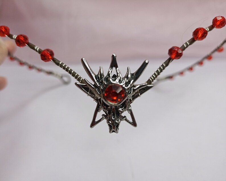 Dragon Tiara With Red Crystal Elven Circlet Gothic Tiara - Etsy