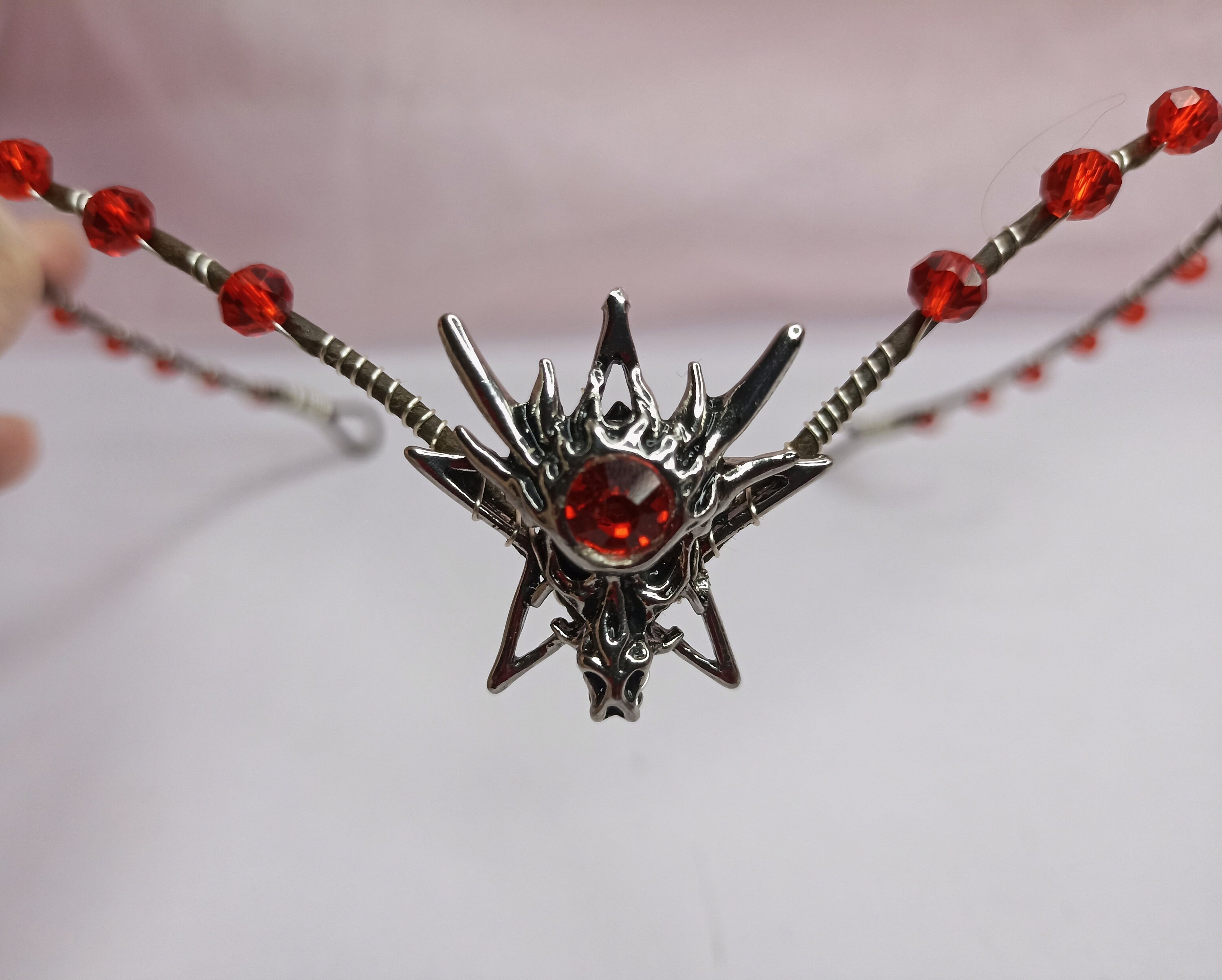 Dragon Tiara With Red Crystal Elven Circlet Gothic Tiara - Etsy