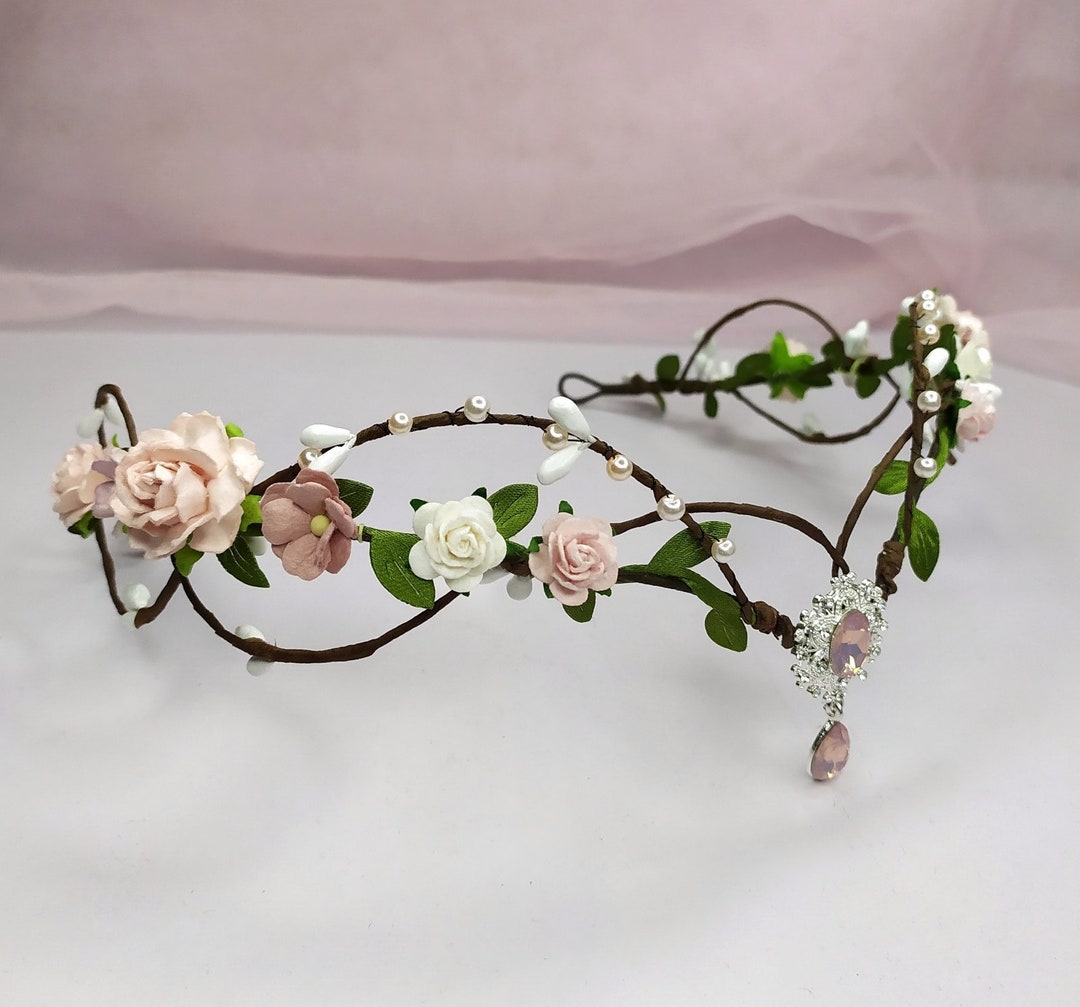 Blush Pink Elf Crown Elven Fairy Crown Elf Tiara Elven Circlet - Etsy