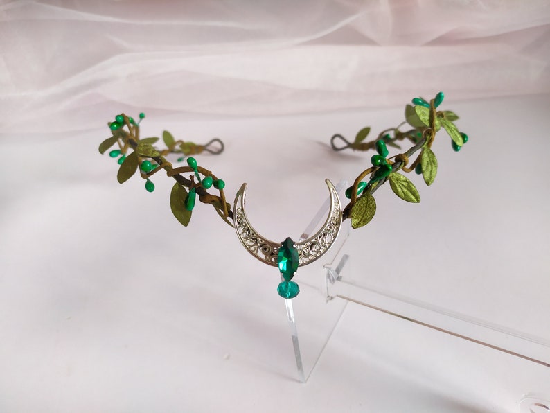 Moon crown Elf fairy crown Moon tiara Woodland elven circlet | Etsy