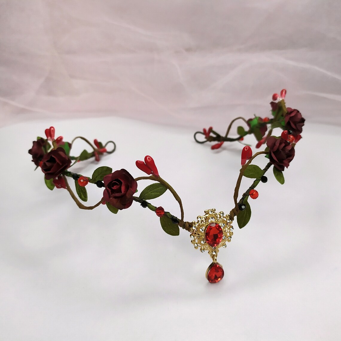 Red Elf Fairy Crown Elven Crown Wedding Elf Tiara Goth Wedding - Etsy
