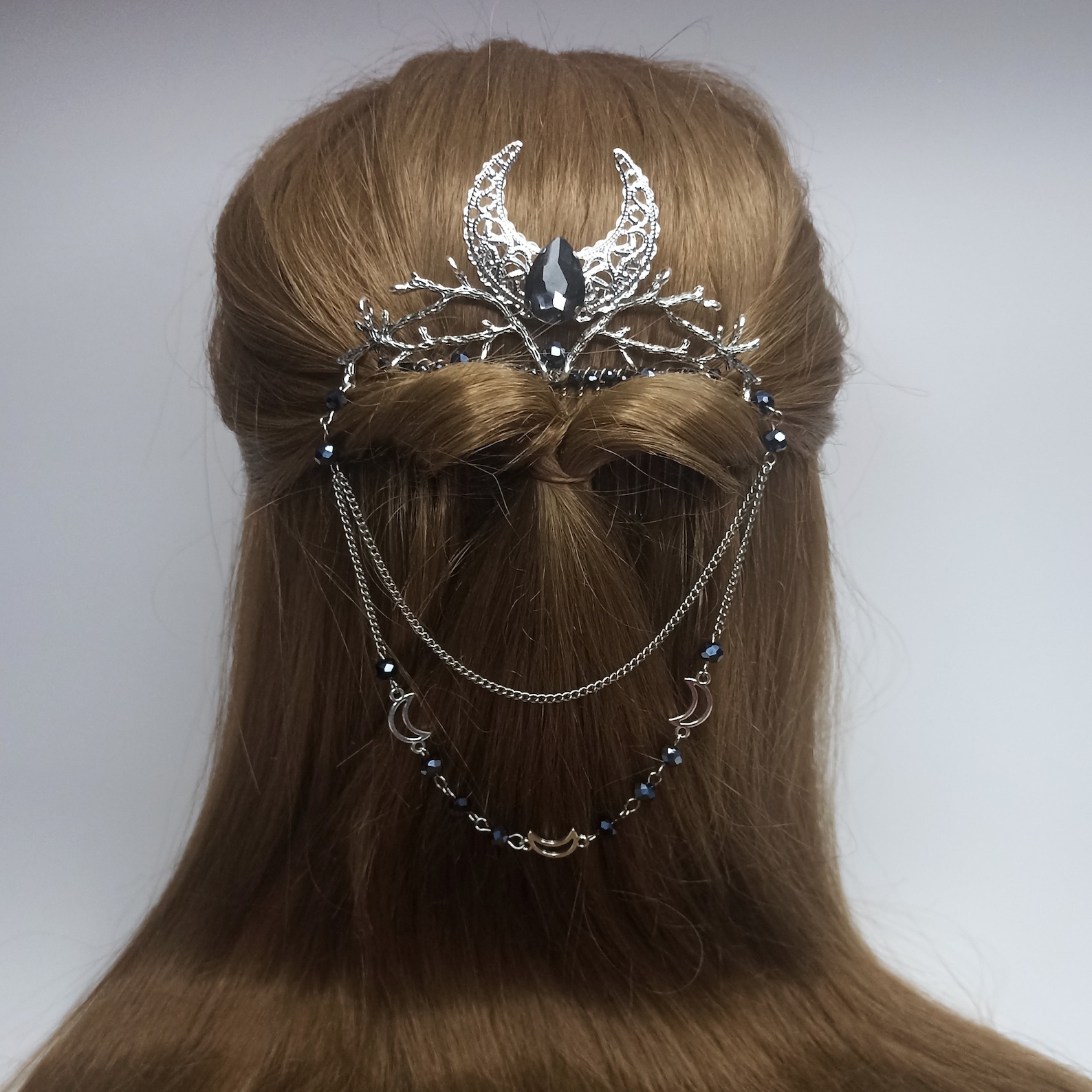 Goth Hair Comb Moon Hair Accessories Gothik Wedding Headpiece Moon Hair ...