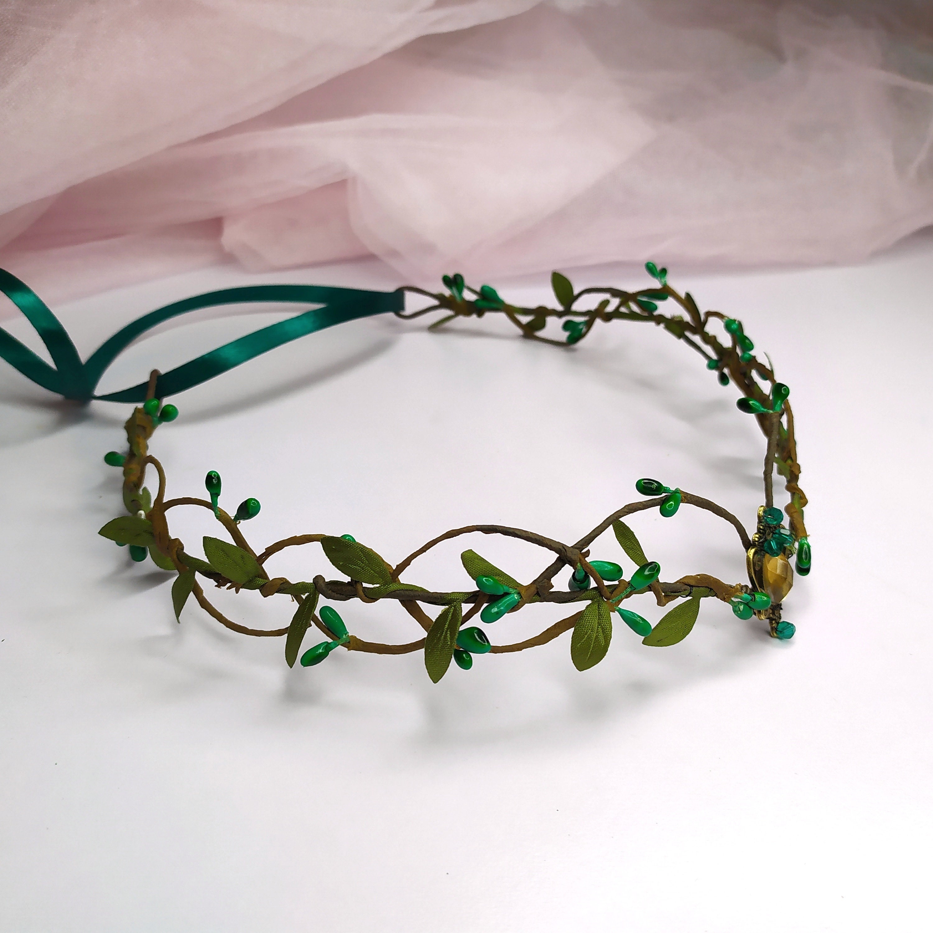 Woodland Elven Crown Green Elf Fairy Crown Elven Tiara Elven | Etsy