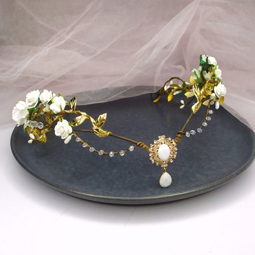 Elf Tiara Elven Fairy Crown Elvish Floral Crown Elven Flower - Etsy