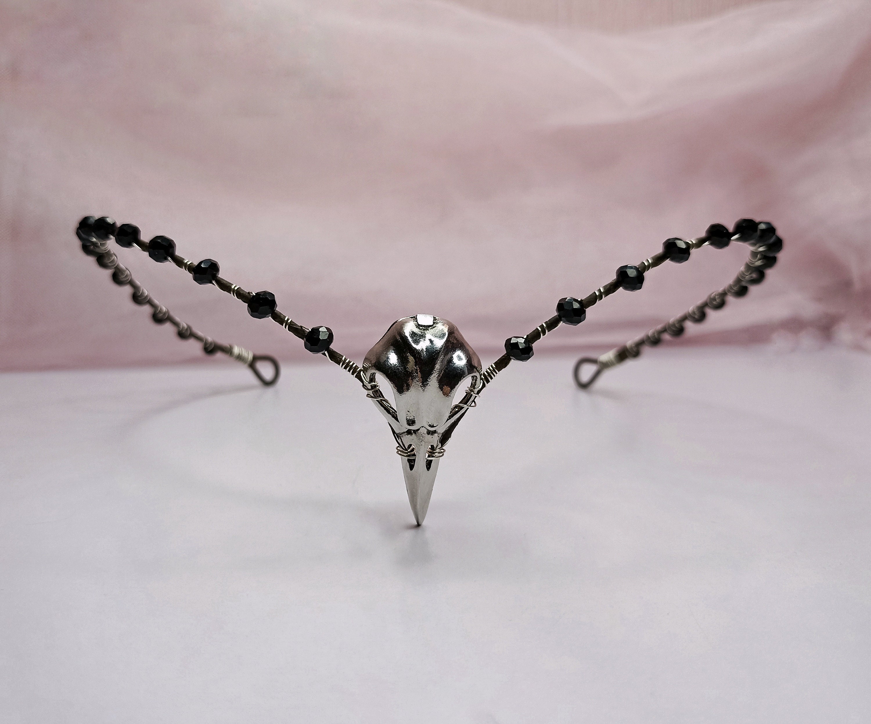 Raven Skull Crown Gothic Circlet Halloween Headpiece Witch Crown - Etsy