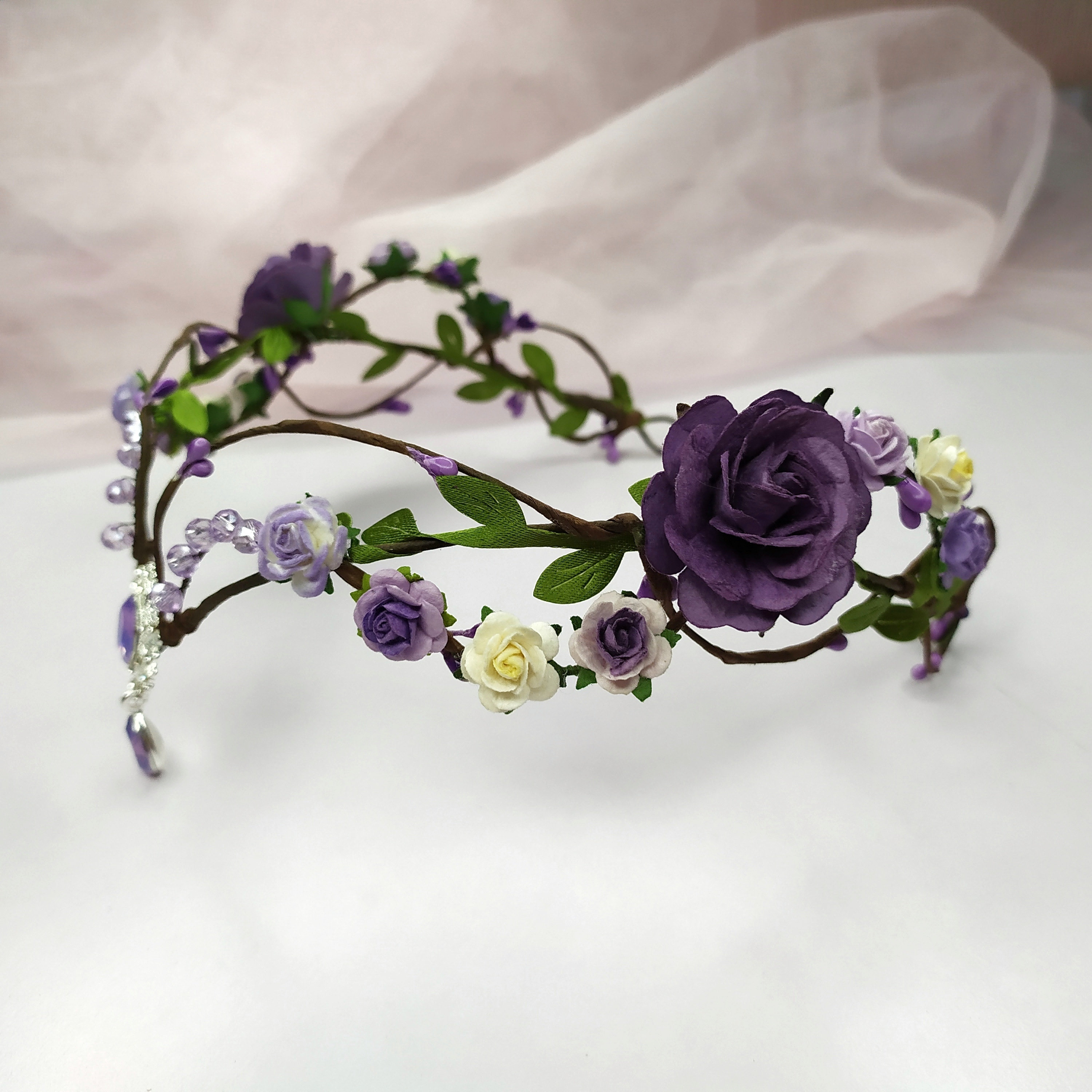 Elven Flower Crown Purple Elf Tiara Elven Fairy Crown for - Etsy