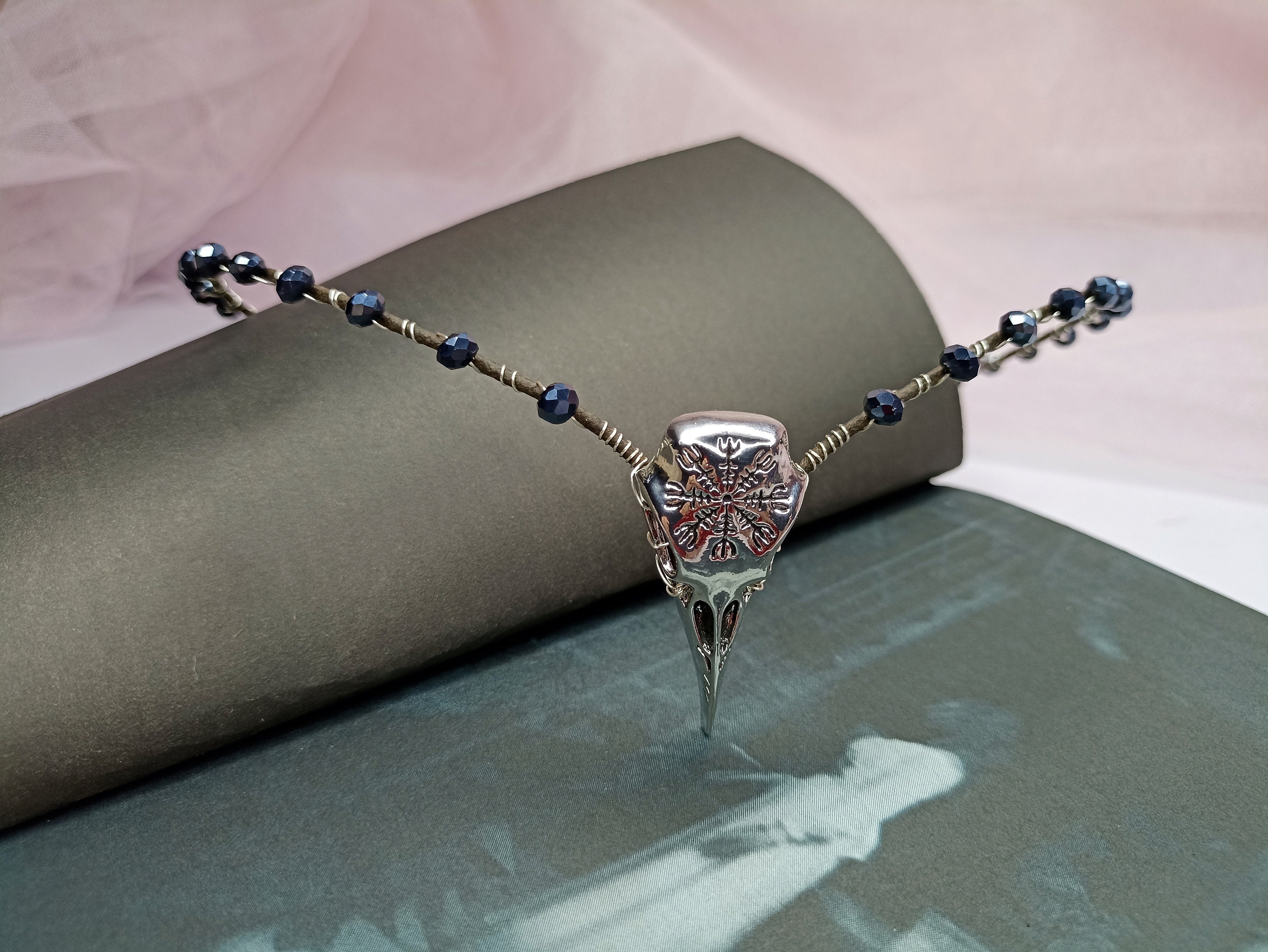 Witch Headpiece Raven Skull Crown Gothic Circlet Halloween - Etsy