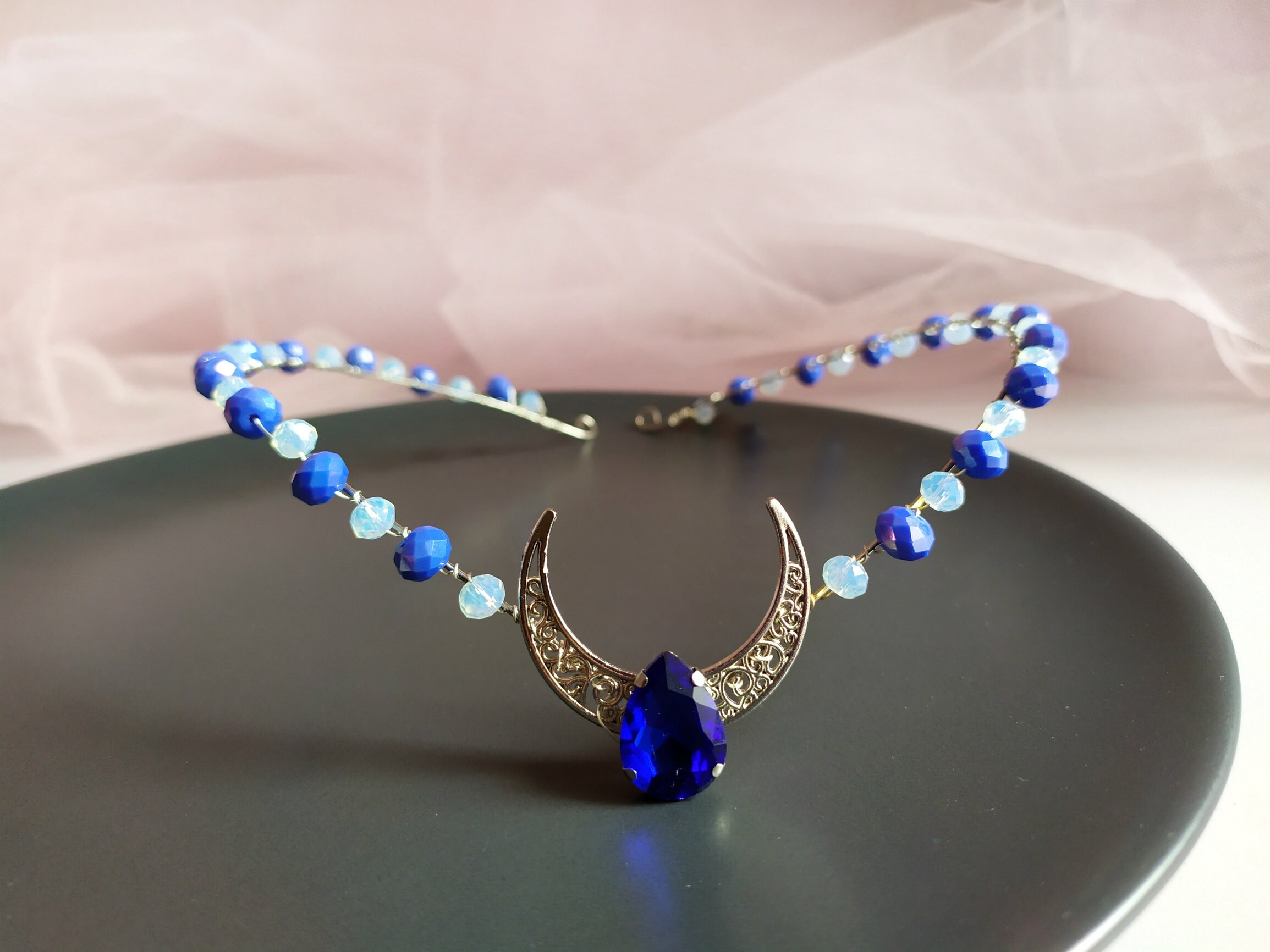 Moon Crown Moon Tiara Pagan Wedding Headpiece Elven Fairy | Etsy