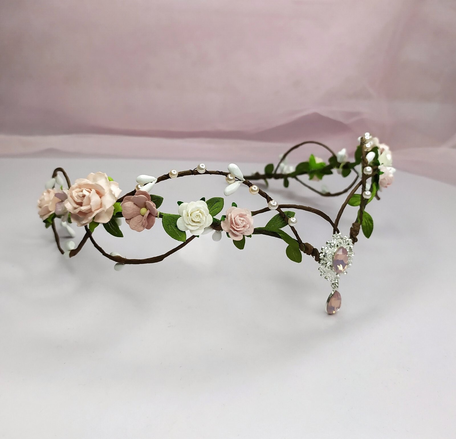 Blush Pink Elf Crown Elven Fairy Crown Elf Tiara Elven Circlet - Etsy ...