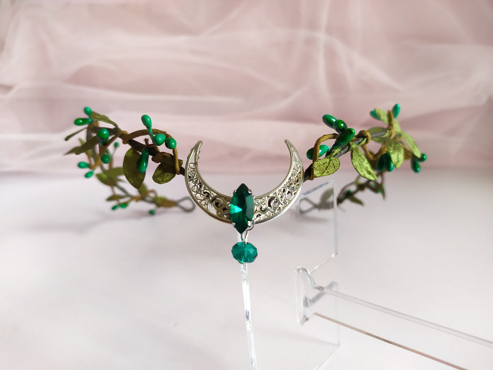 Moon crown Elf fairy crown Moon tiara Woodland elven circlet | Etsy