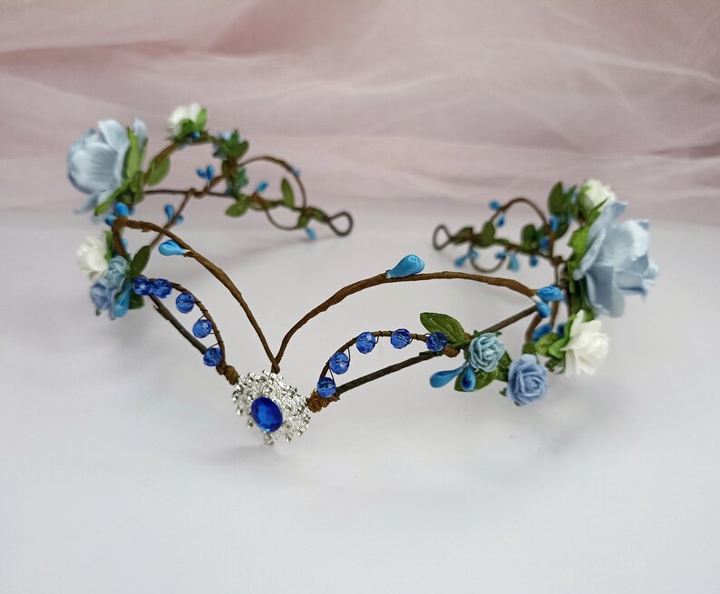 Blue Elven Crown for Woman Elf Tiara Elven Fairy Crown Elvish - Etsy
