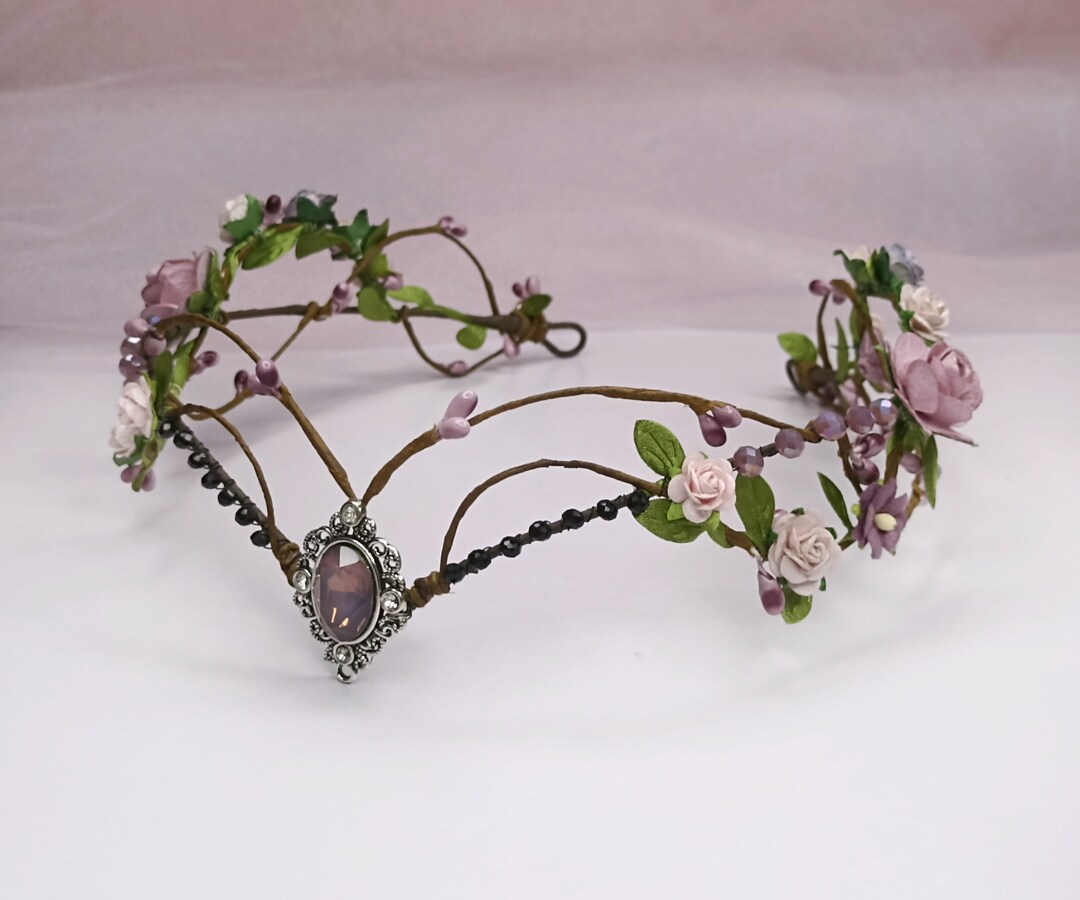Elven Flower Crown Elf Tiara Woodland Fairy Crown Elvish Floral ...