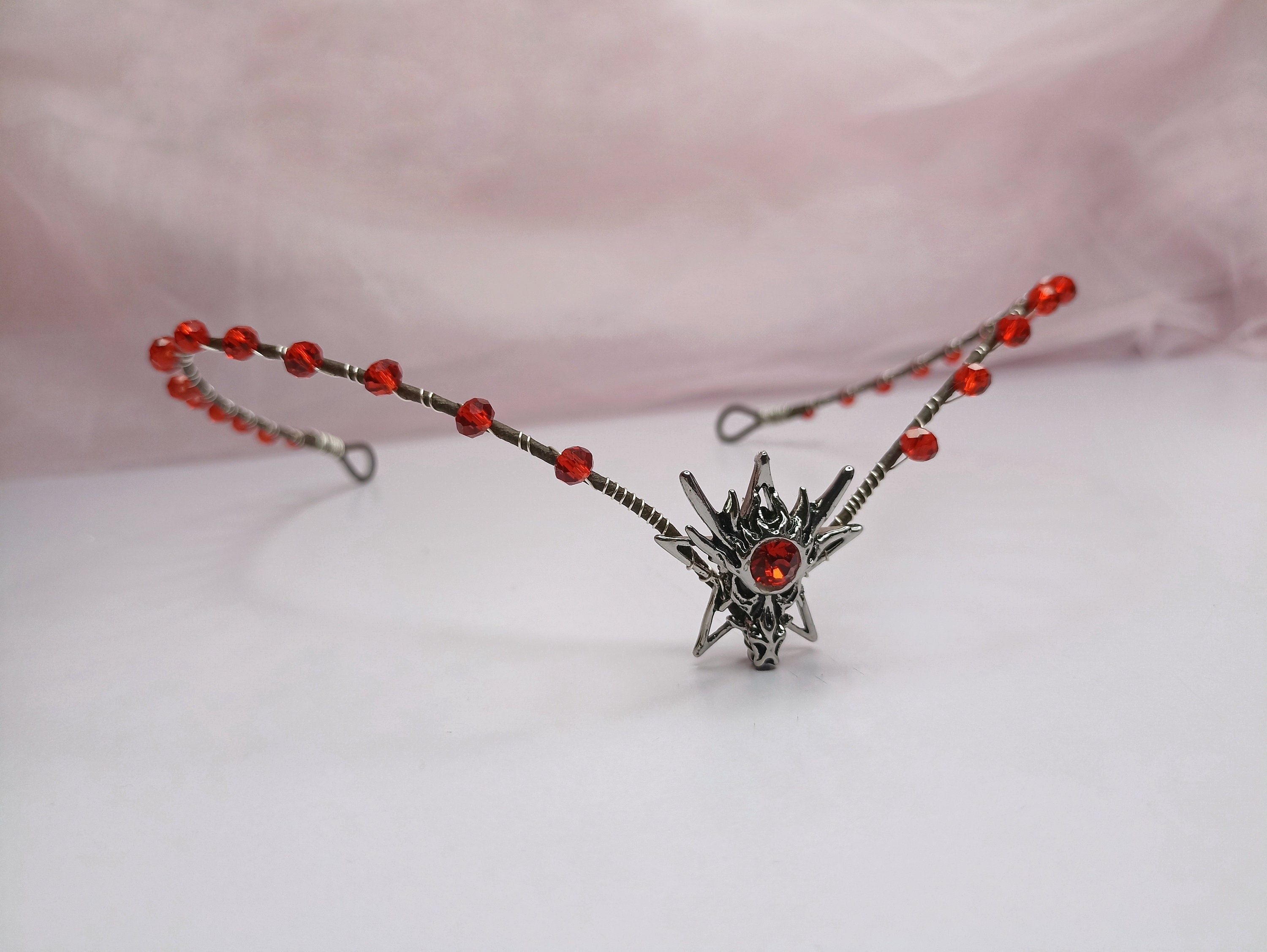 Dragon Tiara With Red Crystal Elven Circlet Gothic Tiara - Etsy