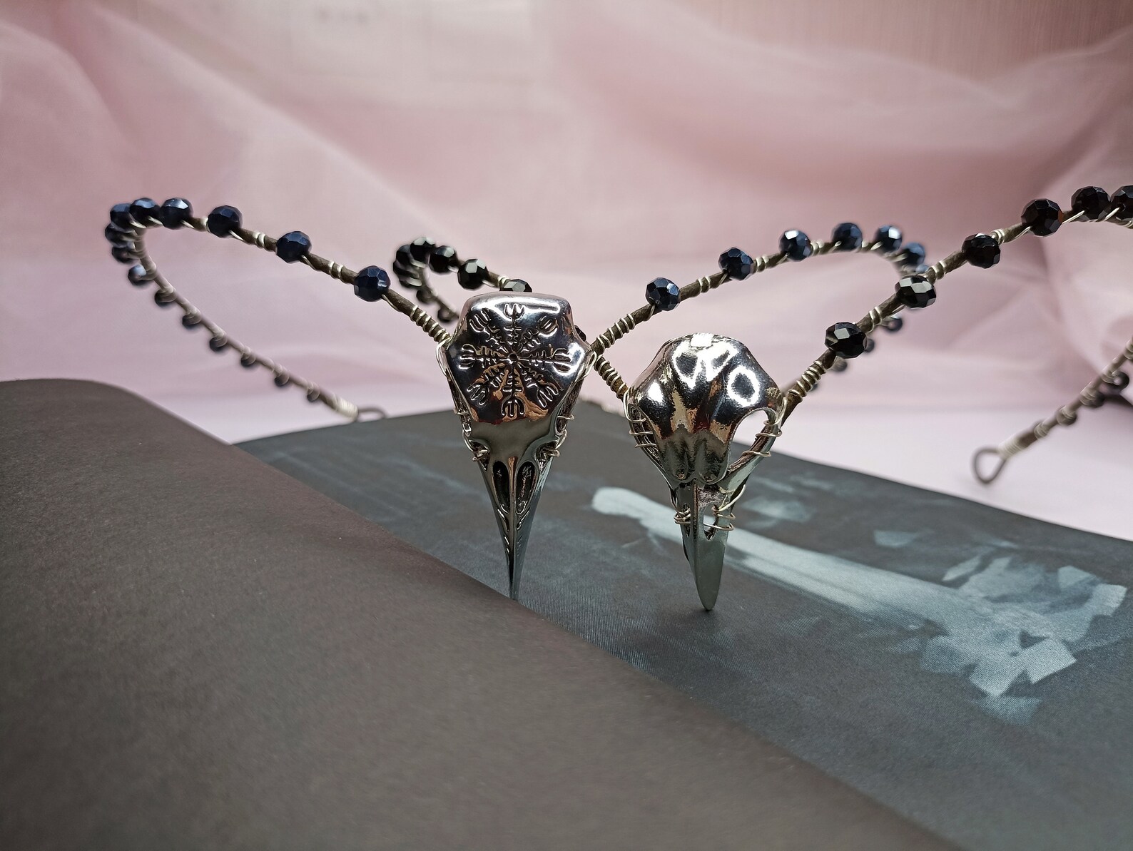 Witch Headpiece Raven Skull Crown Gothic Circlet Halloween - Etsy