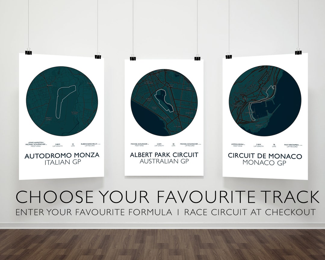 CHOOSE YOUR OWN Grand Prix Track Map Formula 1 Wall Print/poster Art - Etsy