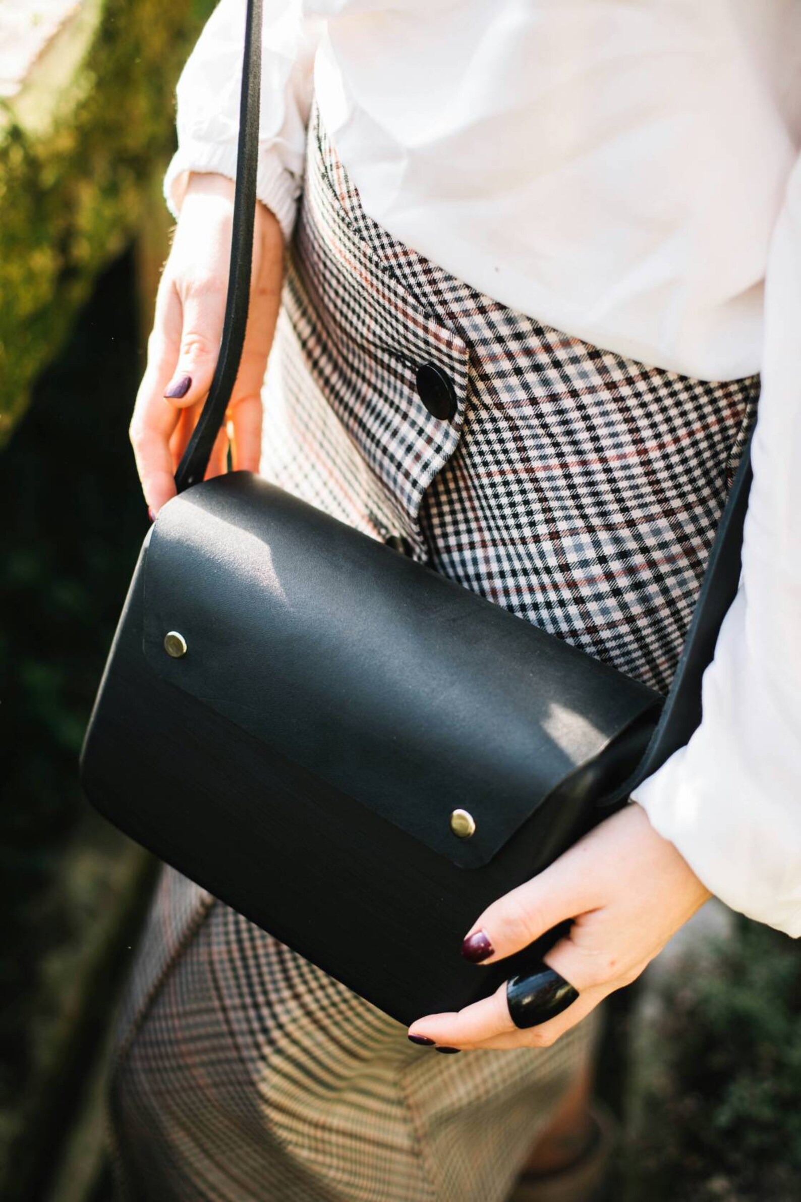 Woman Wood Bag depth Wooden Bag Wooden Bag Black Leather Bag Wood Bag ...