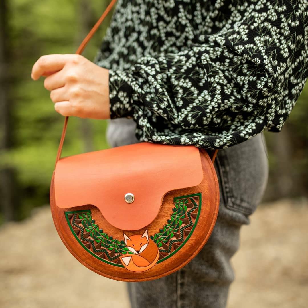 Woman Bag With Fox, Clutch With Fox, Foxy Purse, Animal Print Bag ...