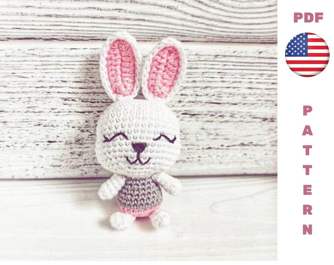 Tiny Bunny Crochet Pattern EN, Short and Easy Pattern Amigurumi, White ...