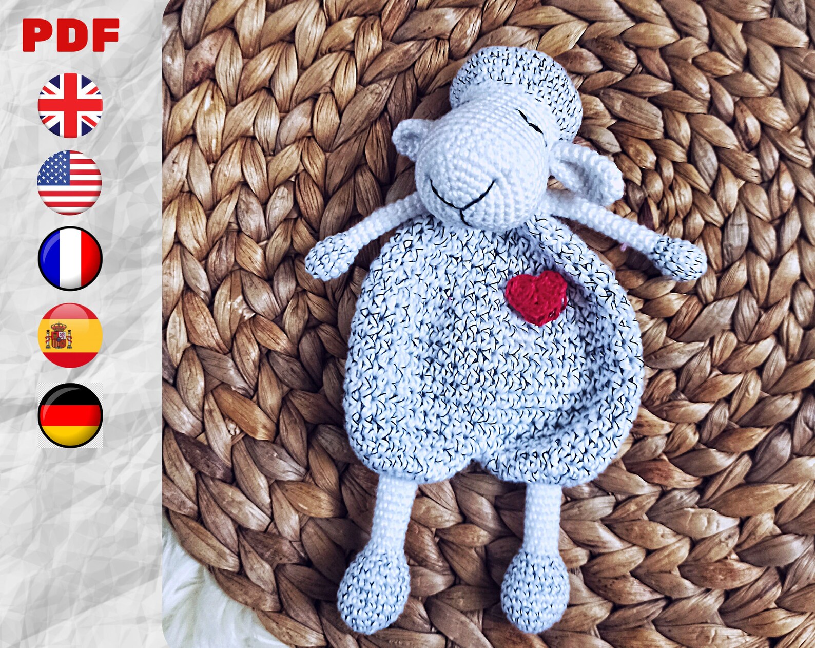 Lamb Lovey Crochet Pattern Easy Sheep Amigurumi Pattern - Etsy