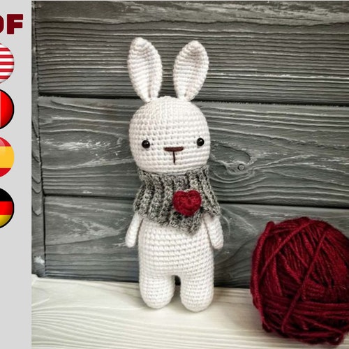 White Bunny Crochet Pattern Cute Bunny Rabbit Amigurumi - Etsy