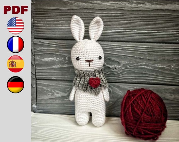 White Bunny Crochet Pattern Cute Bunny Rabbit Amigurumi - Etsy