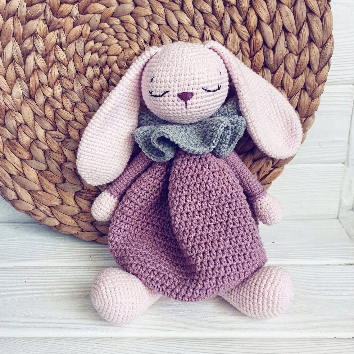 Bunny Lovey Crochet Pattern Bunny Violet Lovey Baby Blanket - Etsy