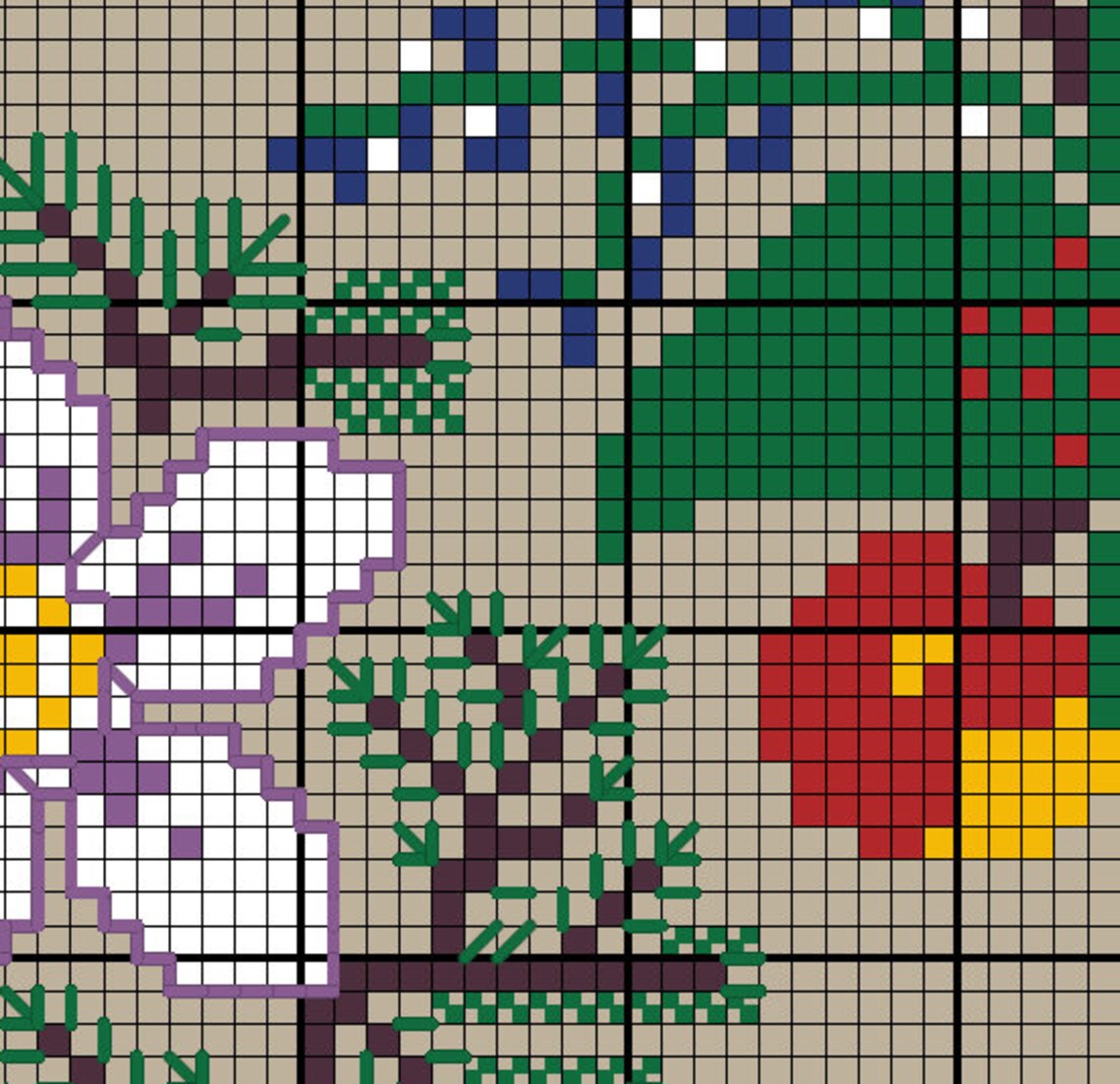 Christmas Round Tablecloth Cross Stitch Pattern, Wreath Embroidery ...