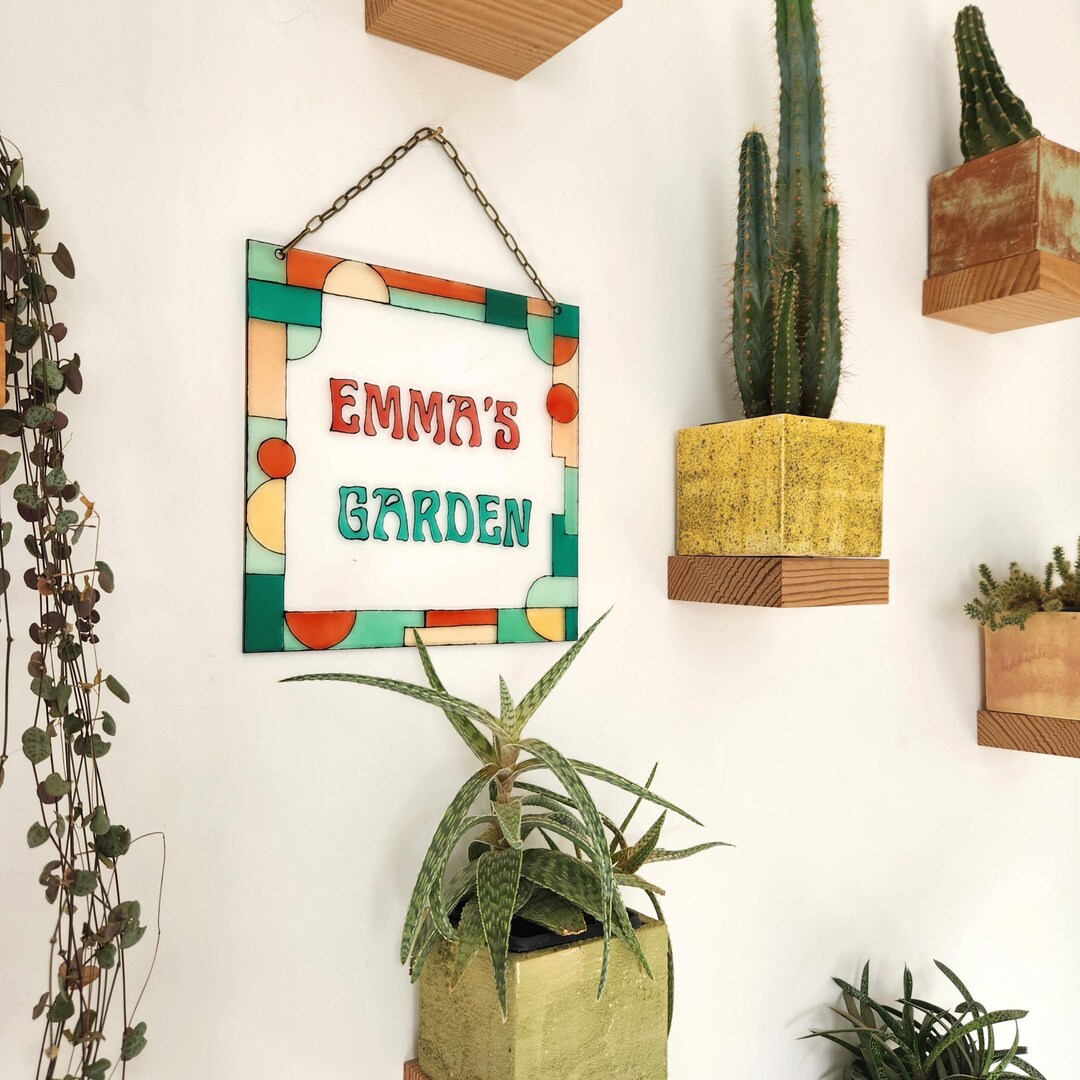 Custom Hand-painted Garden Sign, Personalized Plant Corner Decoration ...