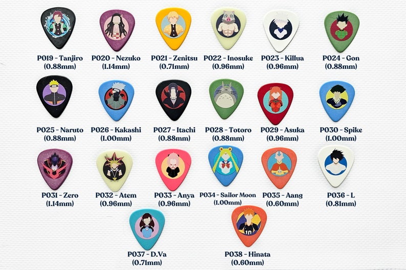 10 Pack of Anime/pop Culture Inspired Guitar Picks - Designed, and Made ...