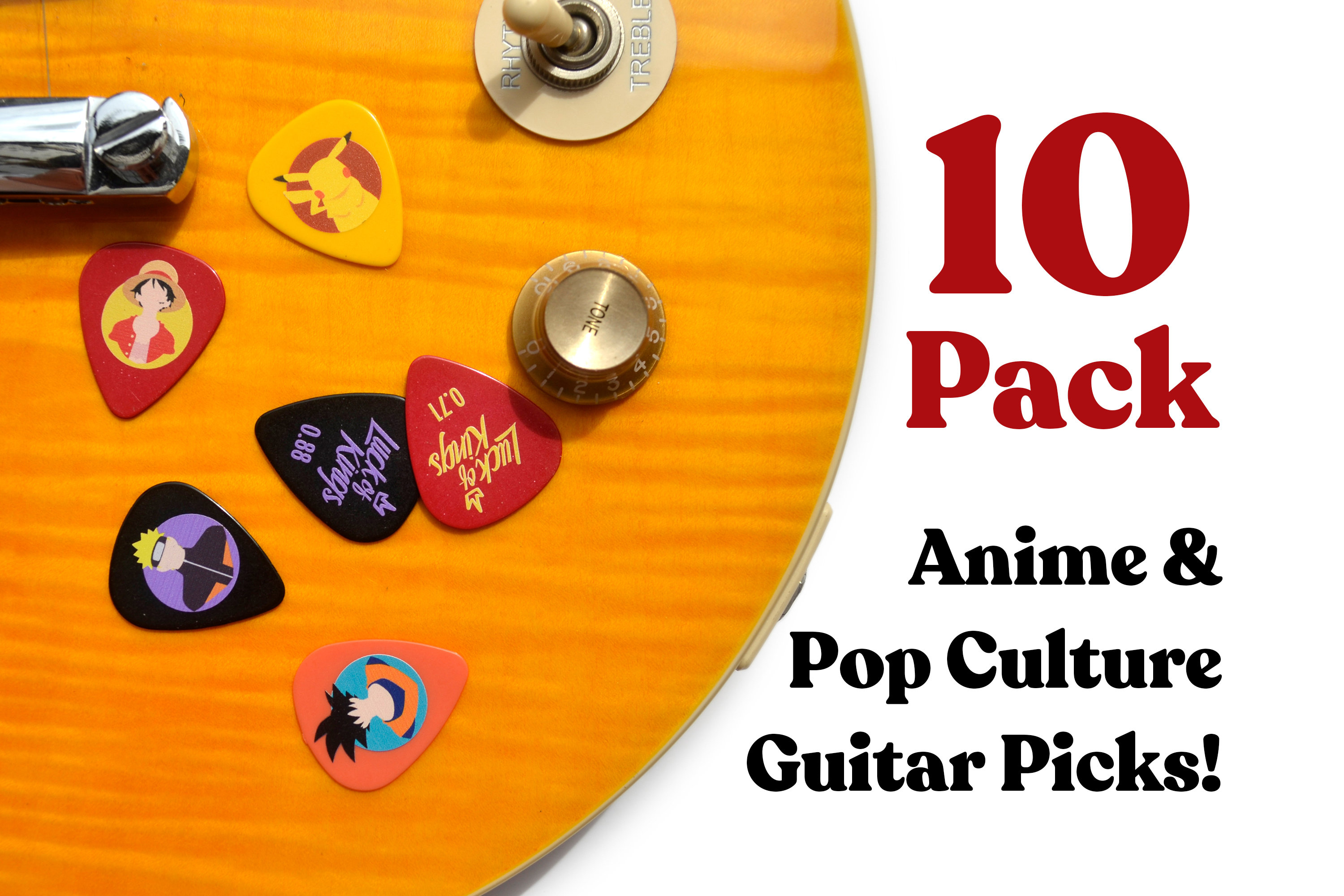 10 Pack of Anime/pop Culture Inspired Guitar Picks Designed, and Made ...