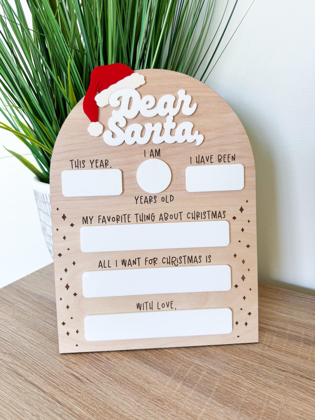 Dear Santa Board, Letter to Santa, Kids Christmas Photo Prop, Kids ...