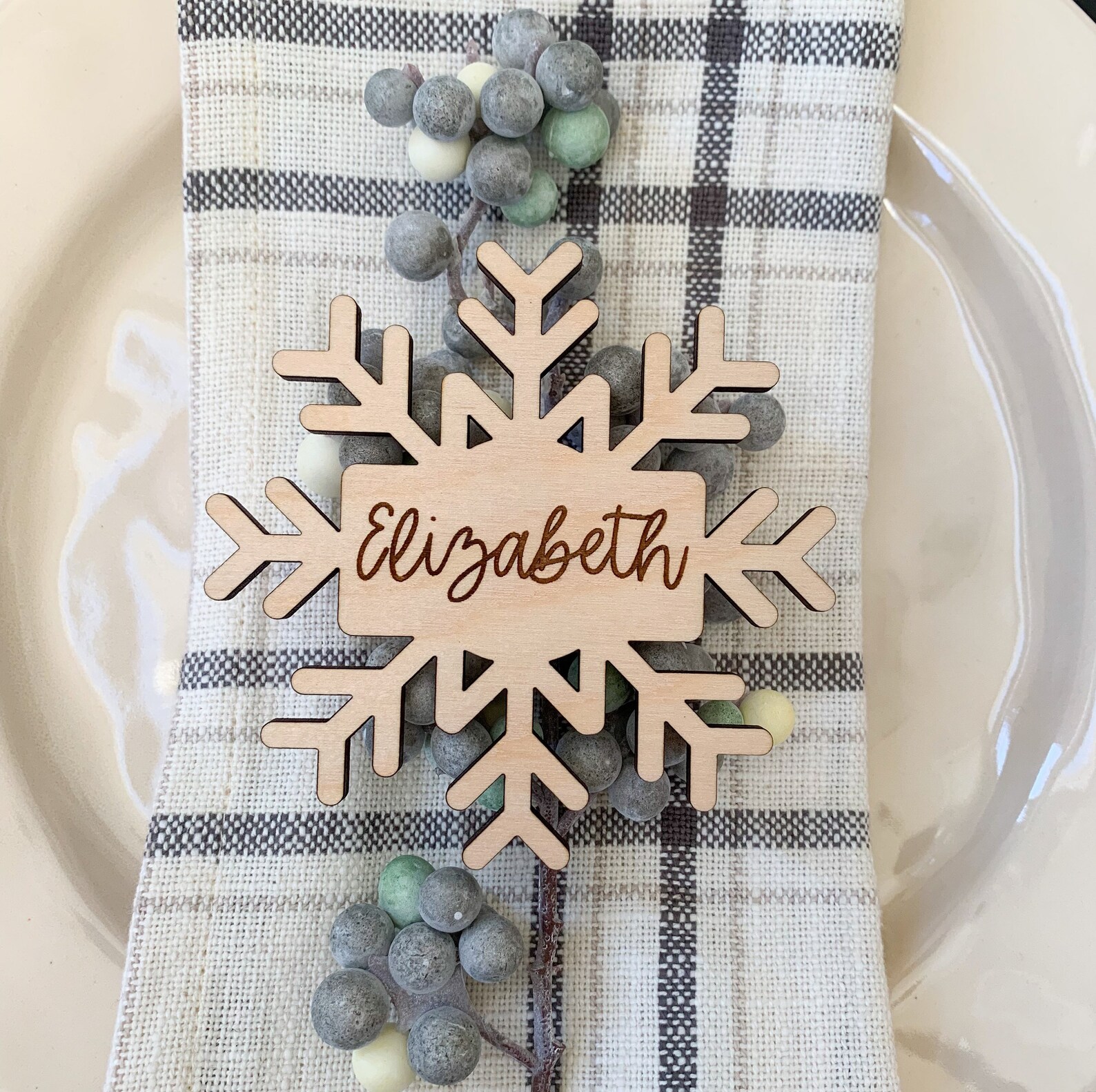 Winter Table Place Setting Winter Plate Name Toppers - Etsy