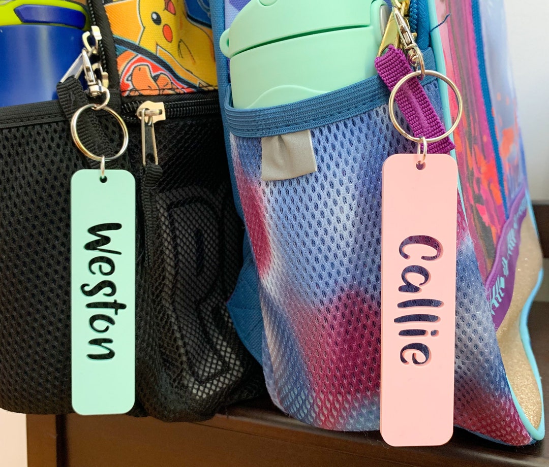 Backpack Tag, Bag Tag, Backpack Name Tag, Name Keychain, Acrylic Name ...