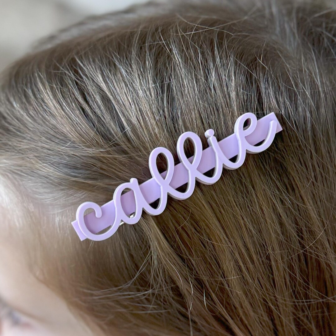 Personalized Name Hair Clips, Name Hair Bows, Personalized Barrette ...