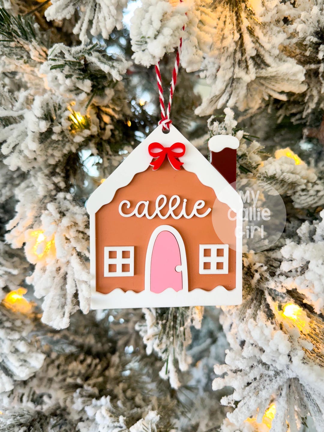 Personalized Gingerbread House Ornament, Kids Gingerbread House ...