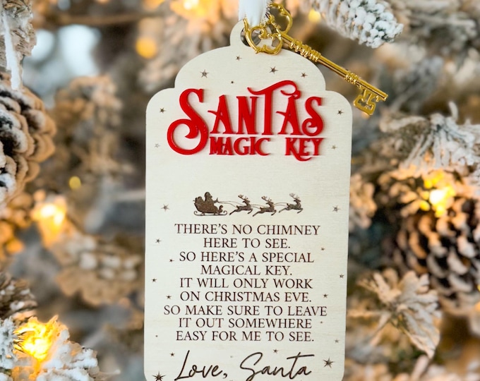 Personalized Santa's Magic Key Door Hanger or Tag/santa's Magic Key ...