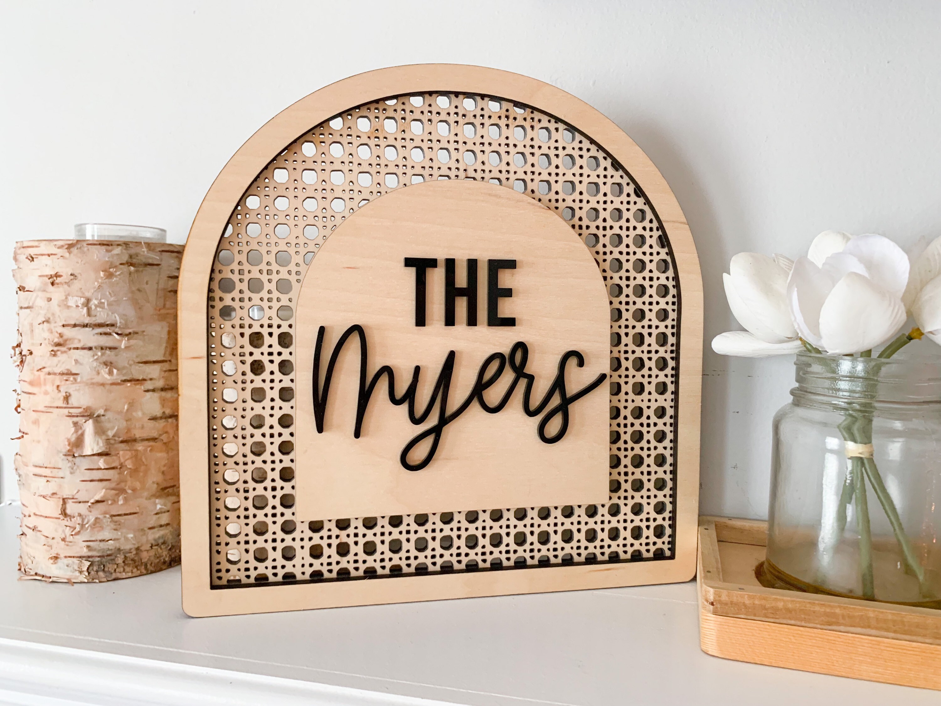 Rattan Arch Sign Boho Wall Decor Rattan Inspired Decor Boho | Etsy