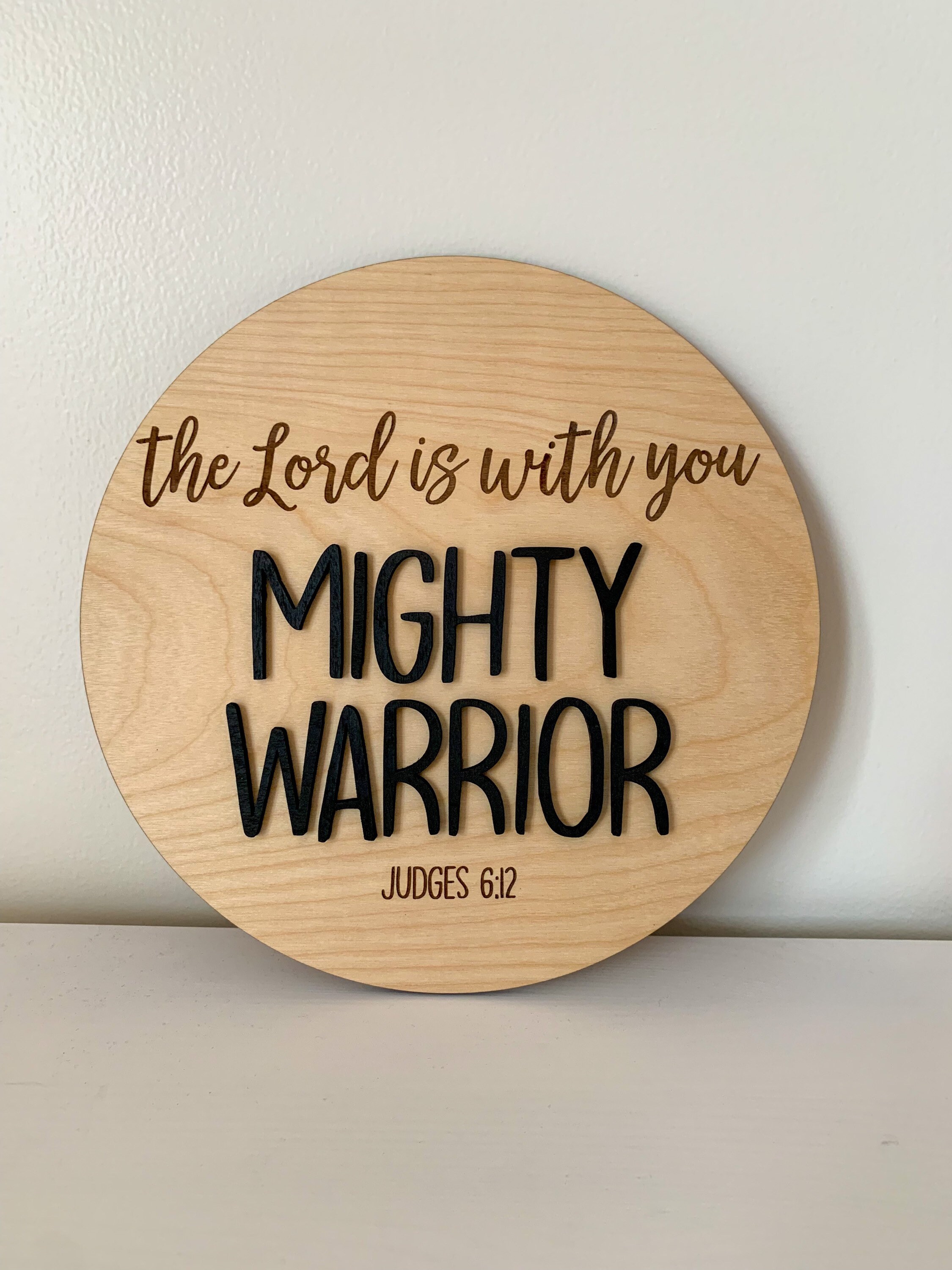 The Lord is With You Mighty Warrior Sign Bible Verse Wall - Etsy