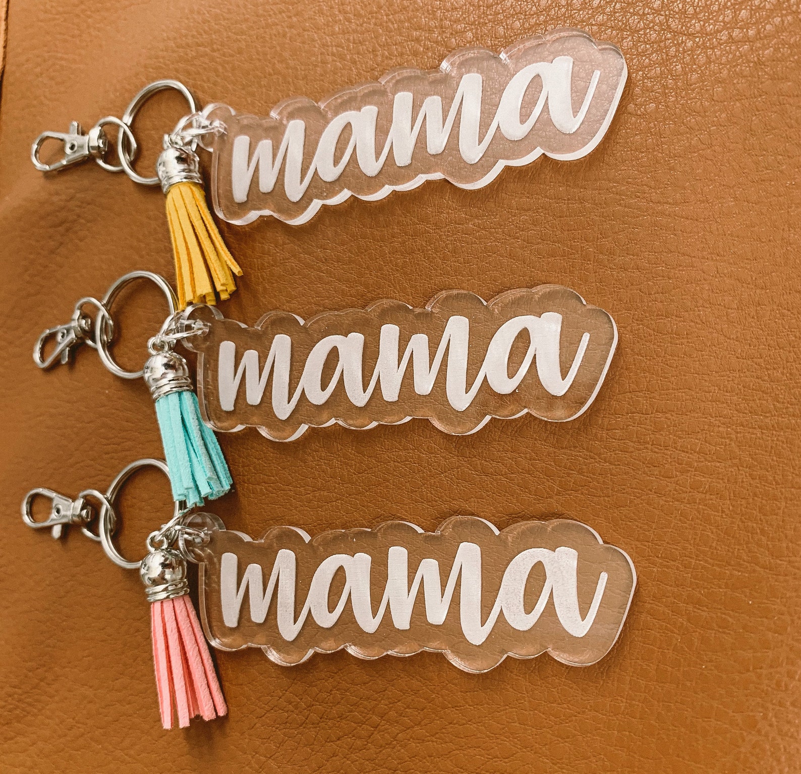 Mama Keychain With Tassel Acrylic Mama Keychain Mom - Etsy