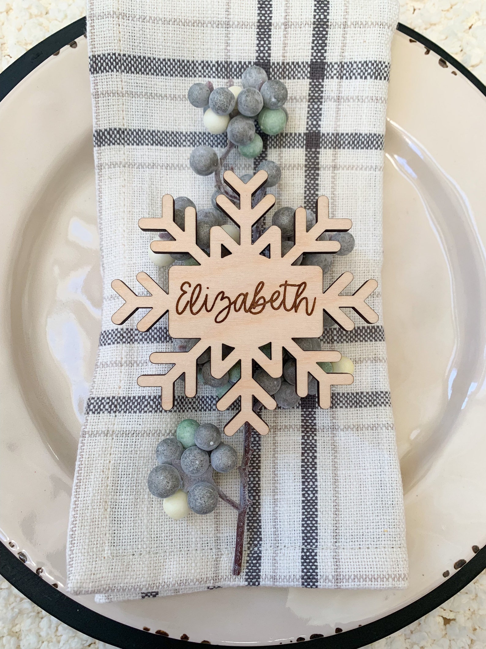 Winter Table Place Setting, Winter Plate Name Toppers, Christmas Place ...