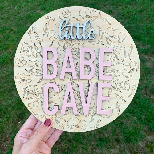 Little Babe Cave Girls Room Sign Cloud Nursery Wall Decor - Etsy